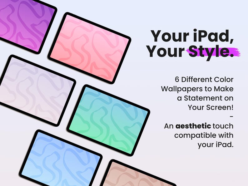 Gradient Background Wallpaper for iPad | Aesthetic Handdrawing 6 ...