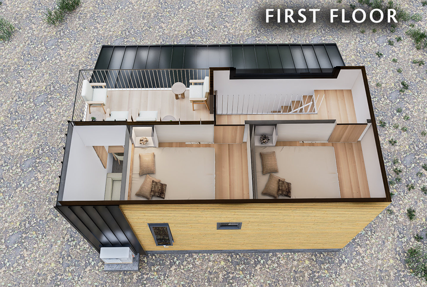 2 Bedroom Floor Plans Tiny House Inside