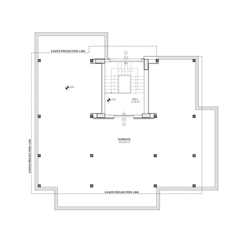 Modern Villa House Plan: 4 Bedroom, Rooftop Terrace (PDF & DWG) - Etsy