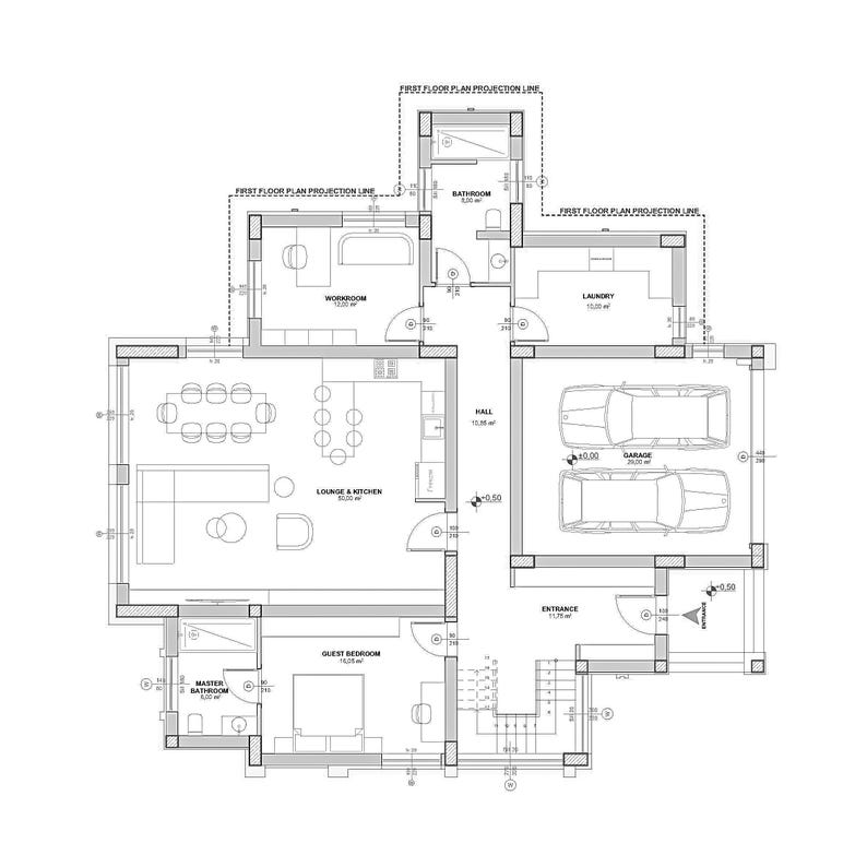 Modern Two-story Villa House Plan | 5 Bedrooms, 4 Bathrooms | With CAD ...