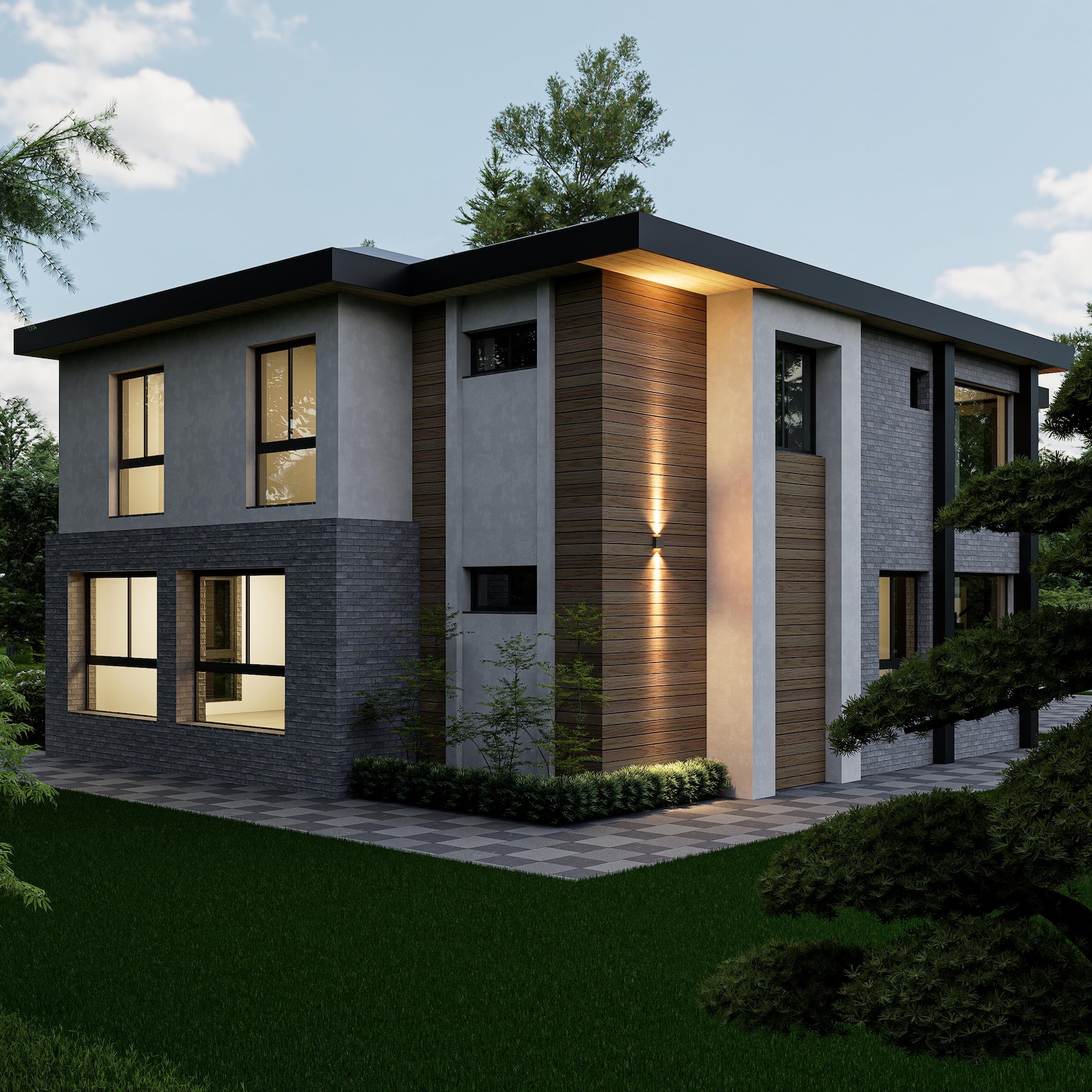 Modern Two-story Villa House Plan | 5 Bedrooms, 4 Bathrooms | With CAD ...