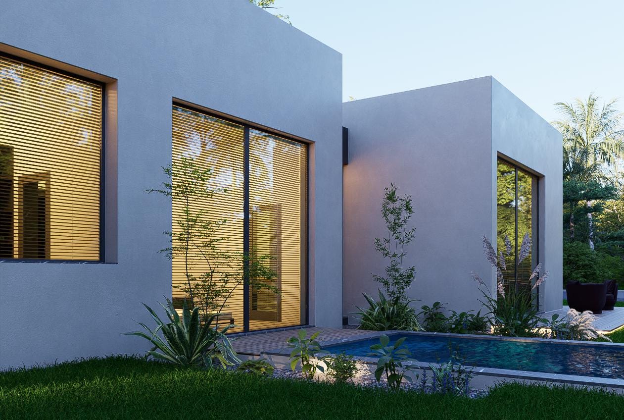 Modern Single-story House Design – PDF, DWG and 3D Model (metric ...