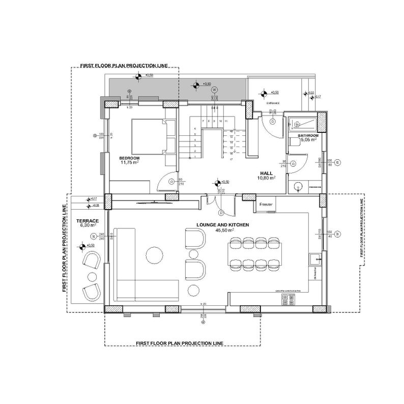 Modern Villa House Plan: 4 Bedroom, Rooftop Terrace (PDF & DWG) - Etsy