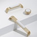 Italian Art Deco Satin Brass & White Ceramic Cabinet Pulls - Etsy