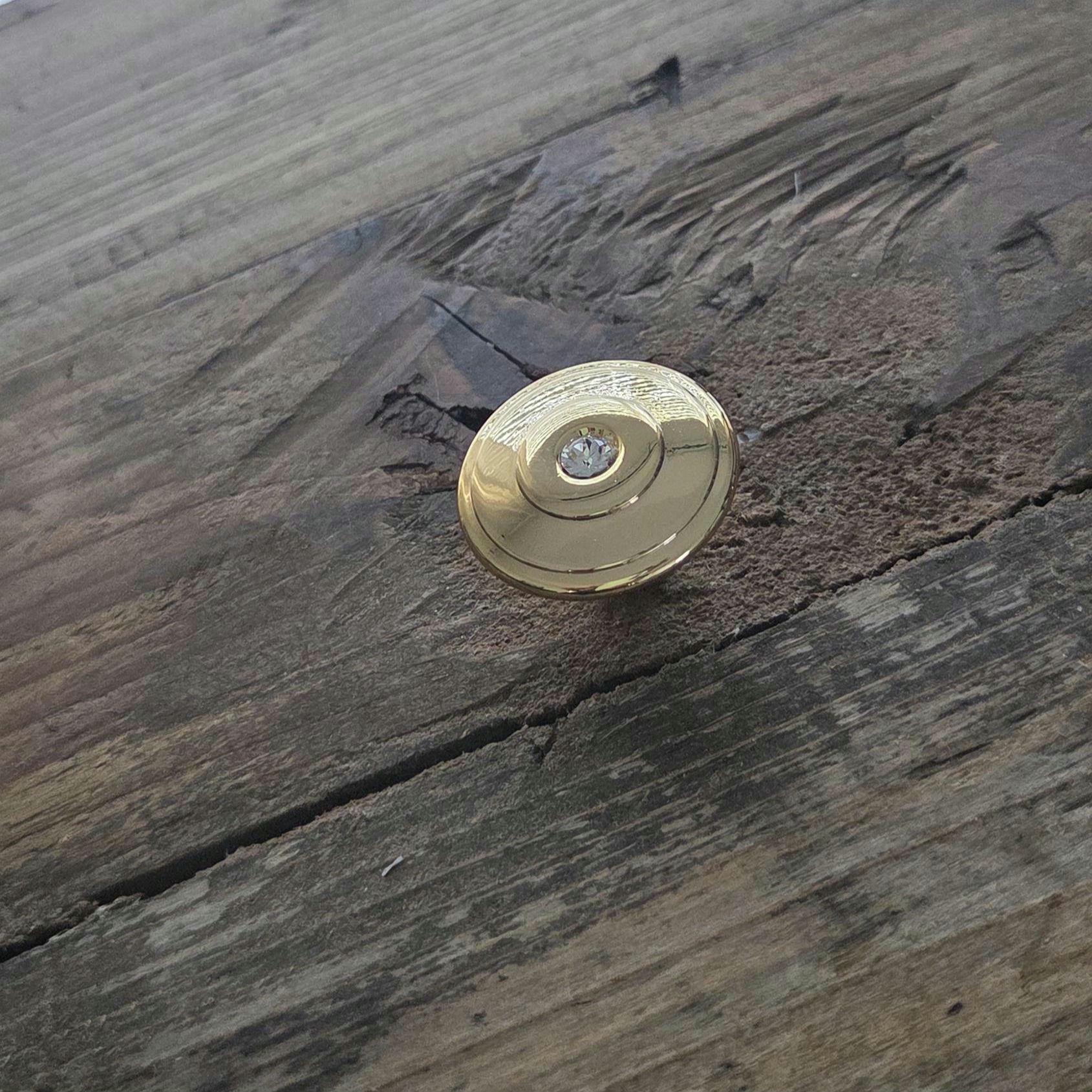 Polished Brass Drawer Pulls With Swarovski Crystal Knob: Italian Gold ...