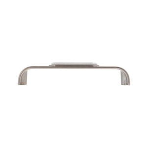Satin Nickel & White Porcelain Cabinet Hardware: Italian Drawer Pulls ...