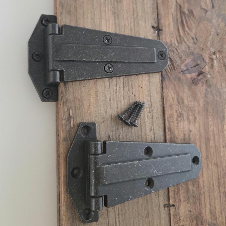 Rustic Black Iron Decorative T-hinge | Italian Farmhouse Cabinet Door ...