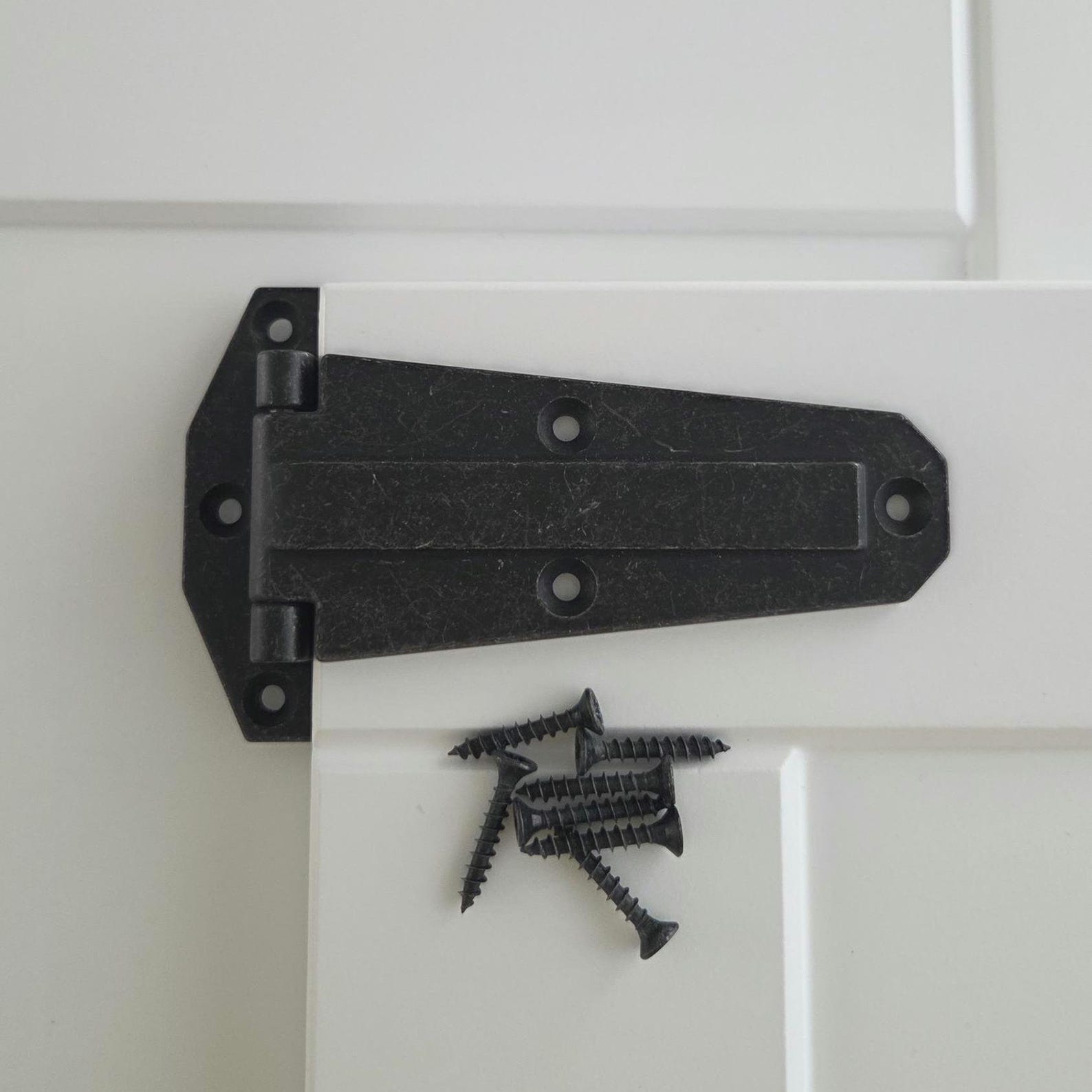 Rustic Black Iron Decorative T-hinge | Italian Farmhouse Cabinet Door ...