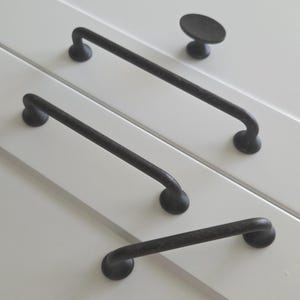 Italian Rustic Black Iron Cabinet Pulls and Knobs: Farmhouse Hardware ...