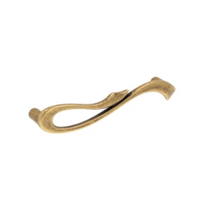 Antique Brass Cabinet Pull: Italian Vintage Patina Leaf Design - Etsy