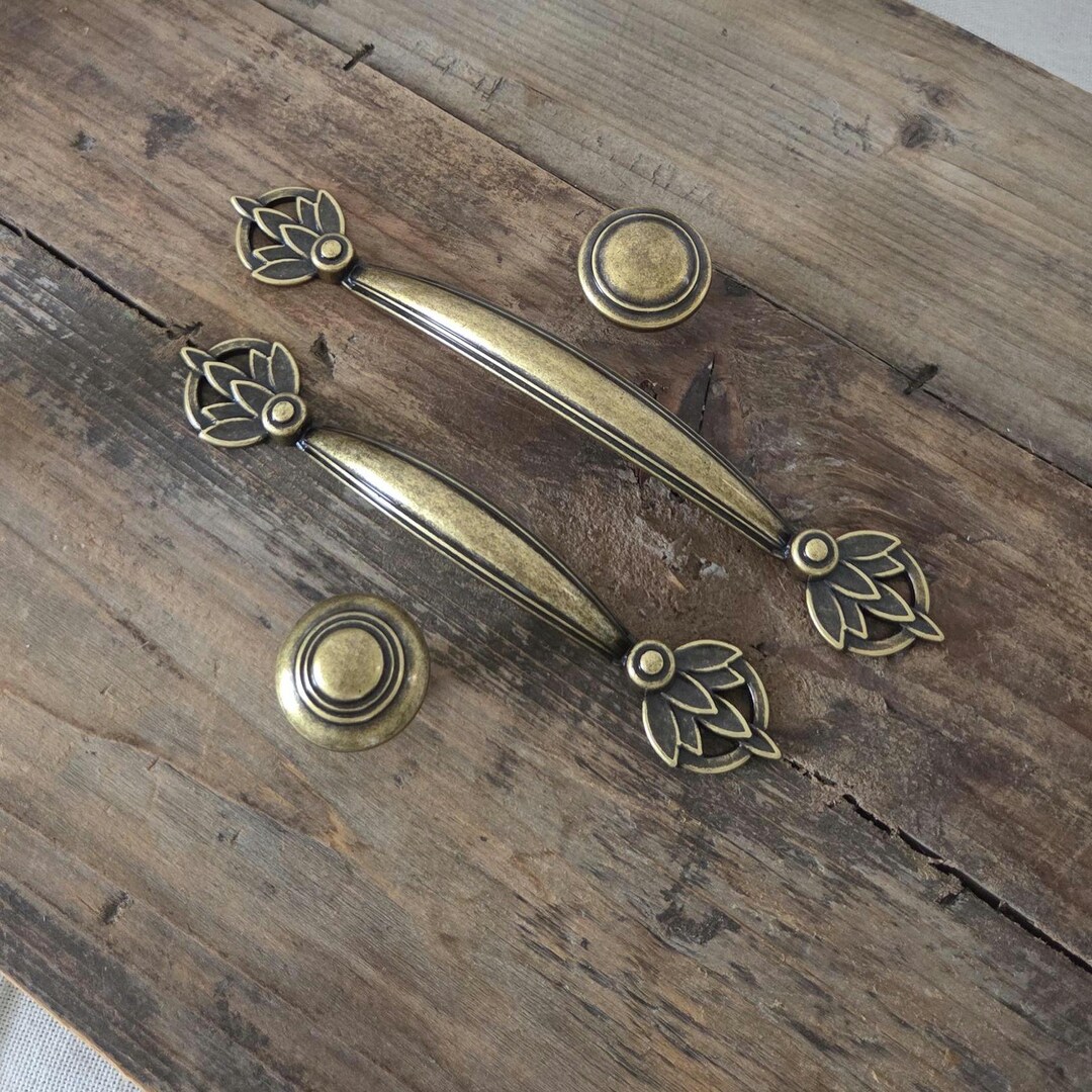 Victorian Antique Brass Drawer Pull: Baroque Dresser Handle, Italian ...