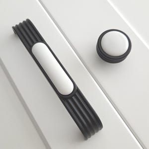 Art Deco Black & White Ceramic Cabinet Pull - Italian Hardware - Etsy