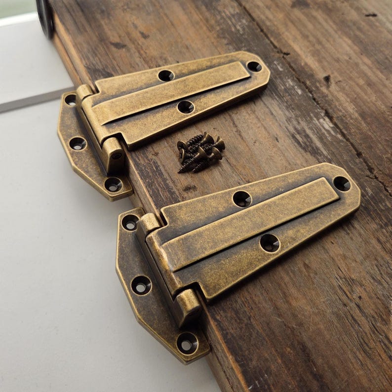 Rustic Antique Brass Decorative T-hinge | Italian Farmhouse Cabinet ...