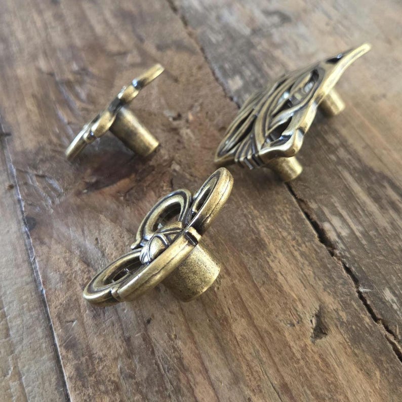 Rustic Antique Brass Knobs, Antique Silver Decorative Drawer Pulls ...