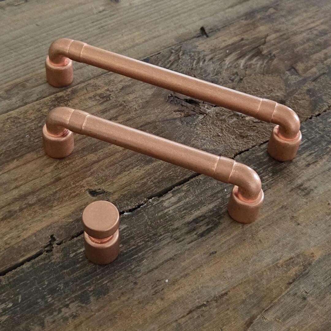 Vintage Copper Cabinet Hardware Set: Italian Farmhouse Bar Pulls - Etsy