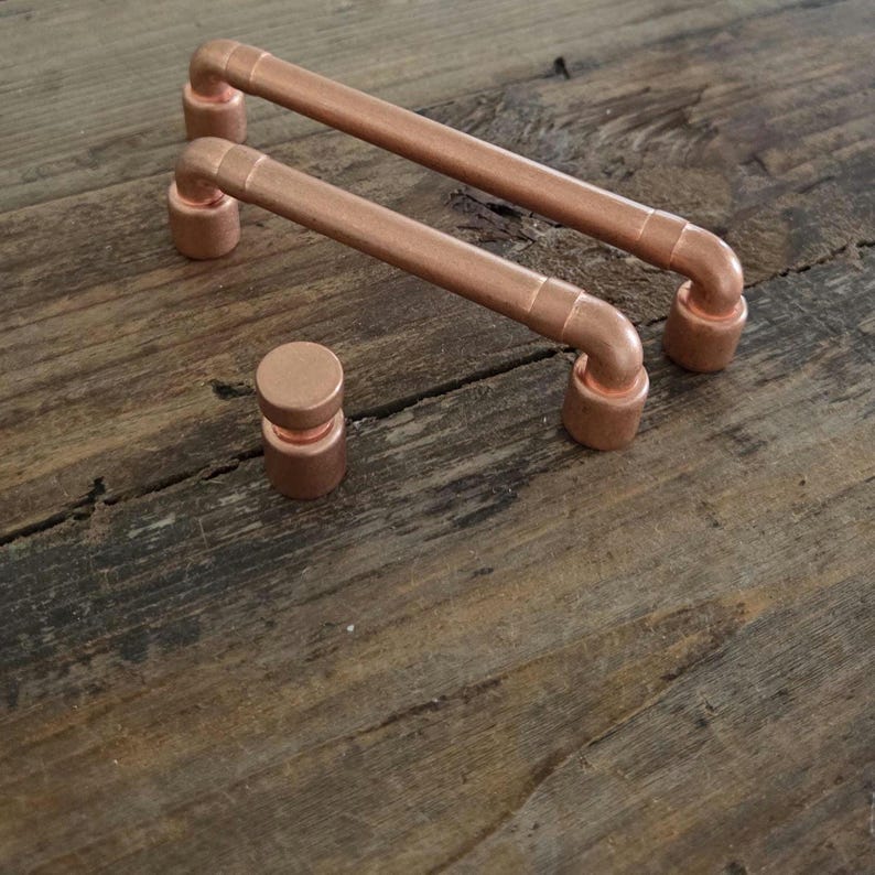 Vintage Copper Cabinet Hardware Set: Italian Farmhouse Bar Pulls - Etsy