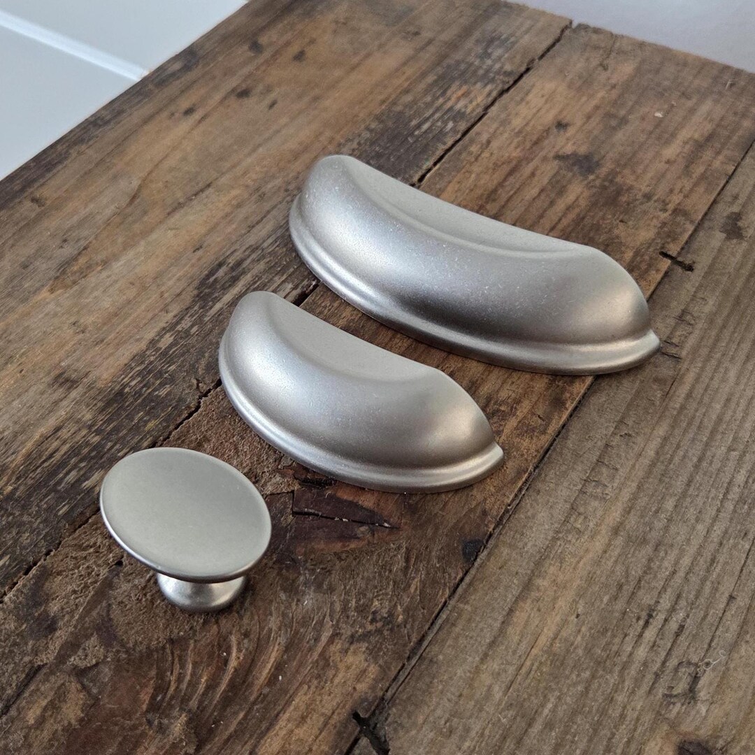 Vintage Nickel Cup Pull: Smudge-proof Italian Cabinet Hardware - Etsy
