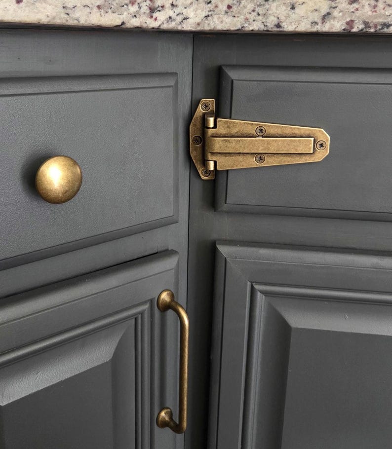 Rustic Black Iron Decorative T-hinge | Italian Farmhouse Cabinet Door ...