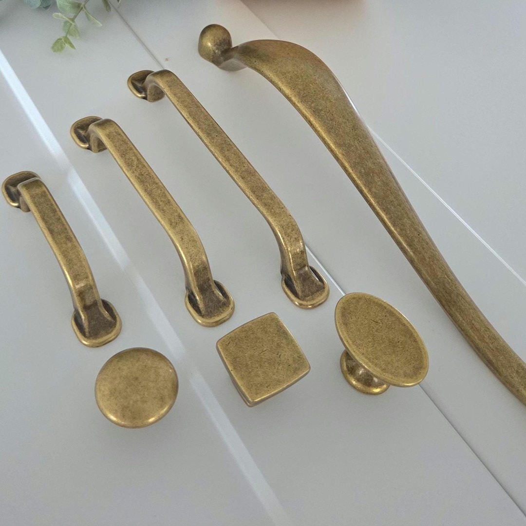Antique Brass Cabinet Pulls: Retro Farmhouse Kitchen Hardware - Etsy