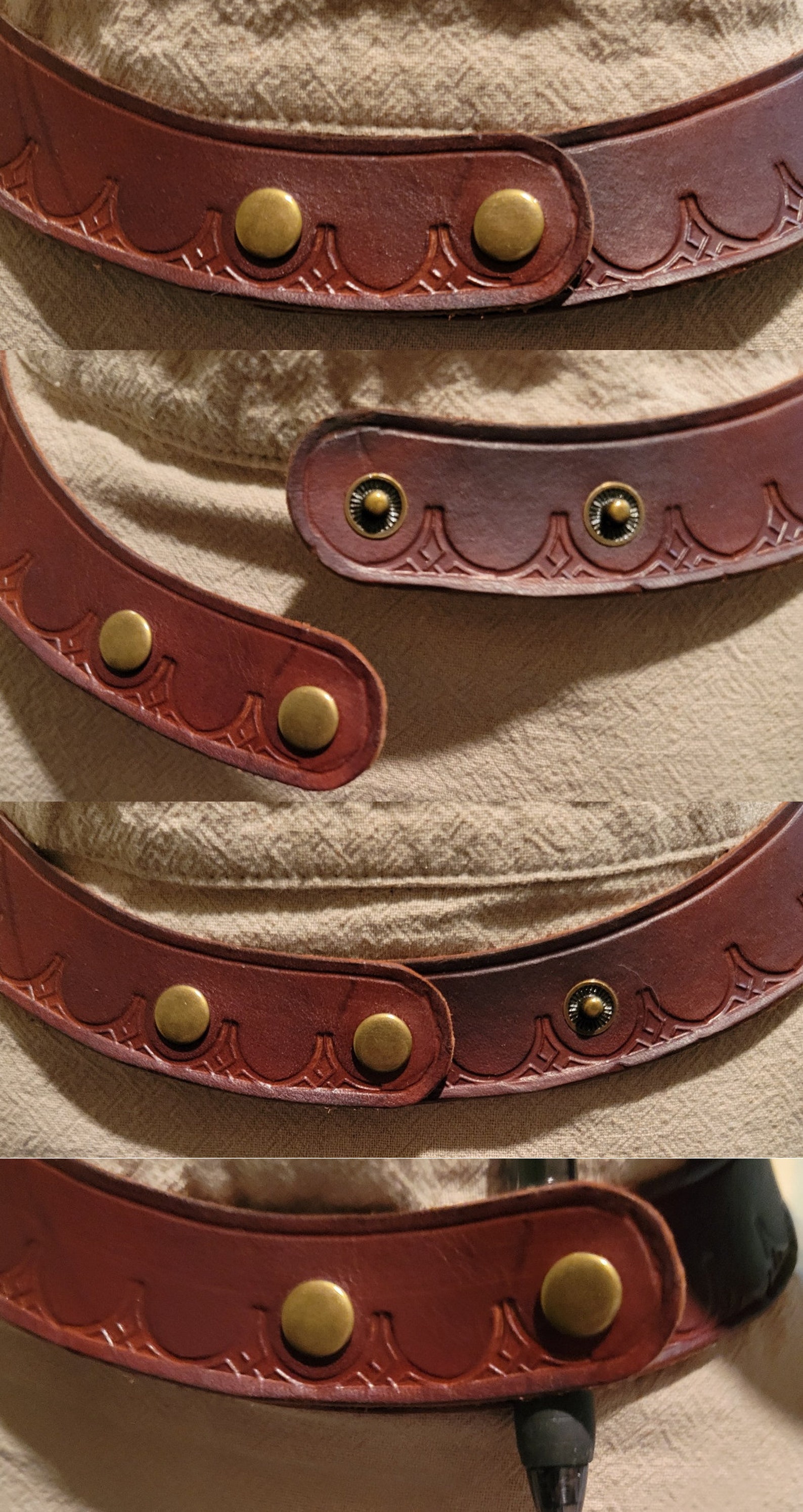 Leather Neck Torc, Torque. Neckband, Necklet. Handmade, Hand Painted ...