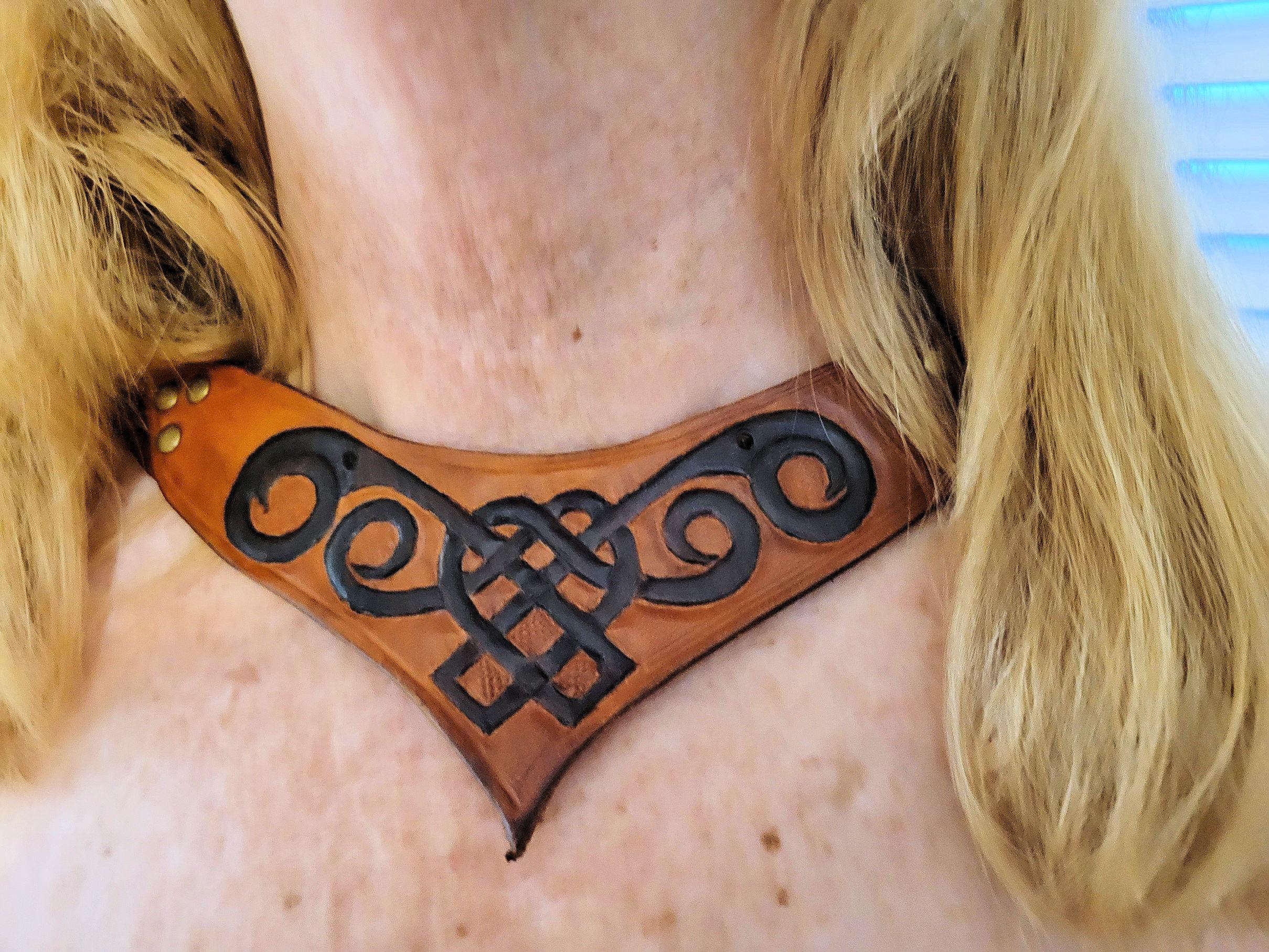 Leather Neck Torc, Torque. Choker, Neckband, Necklet. Handmade, Full ...