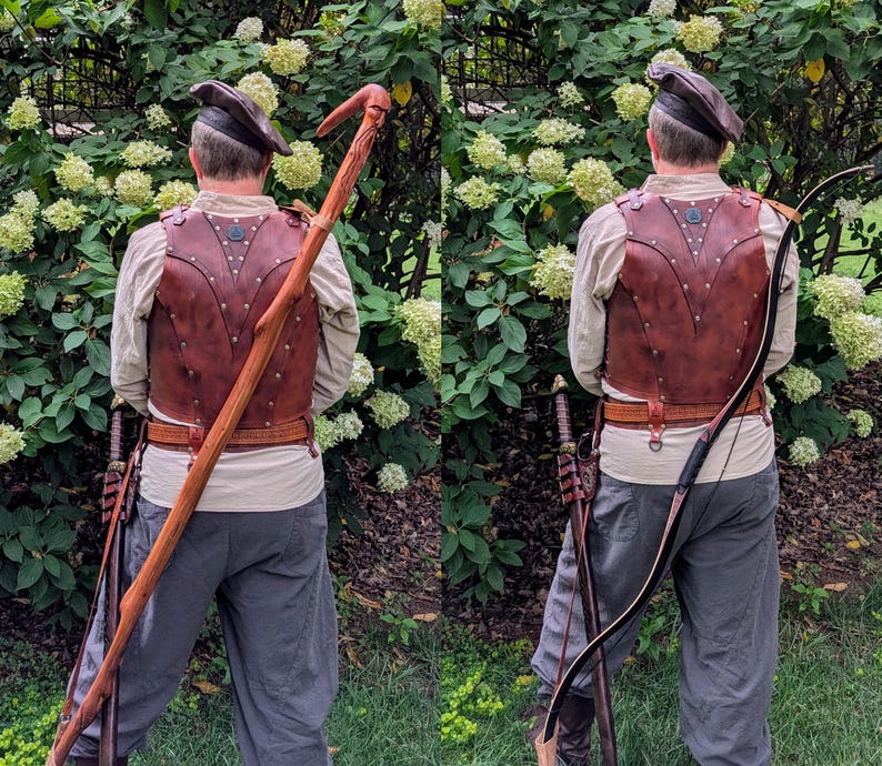 Handmade Leather Bow Sling or Staff Sling: Renaissance LARP, Recurve ...