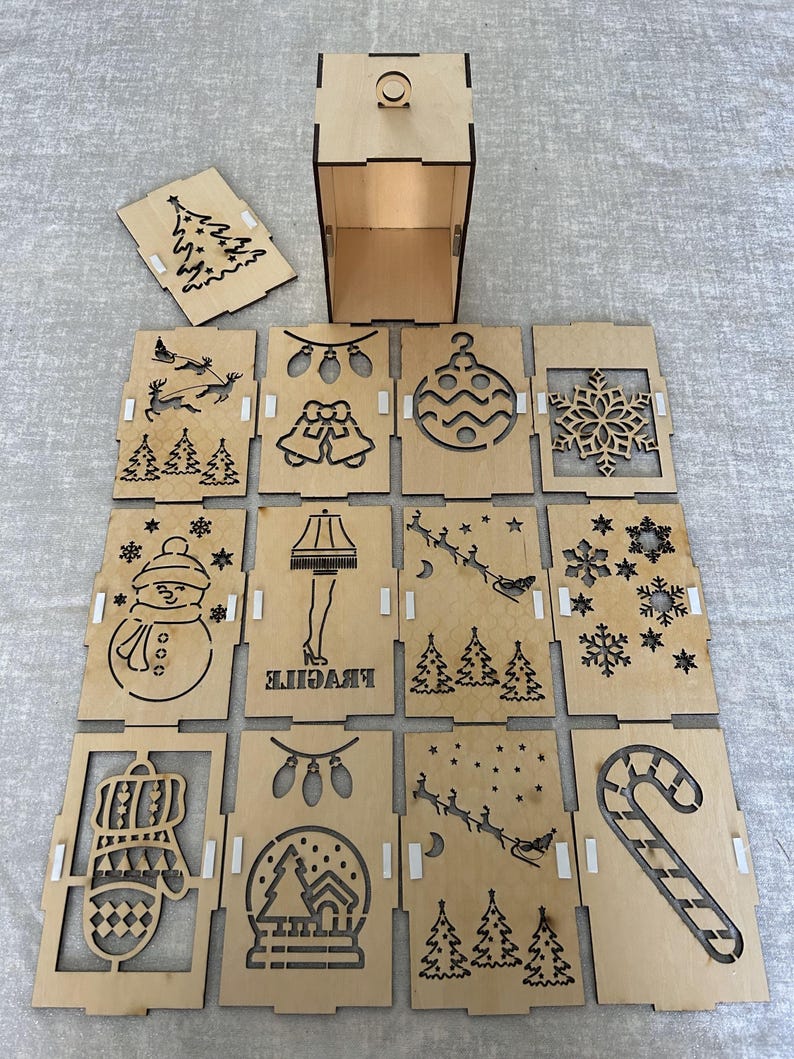 Christmas Tealight/lantern With 12 Removable Faces, Digital Download ...