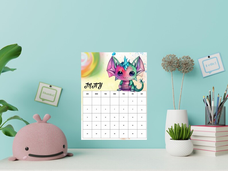 2025 Printable Dragon Calendar - Etsy