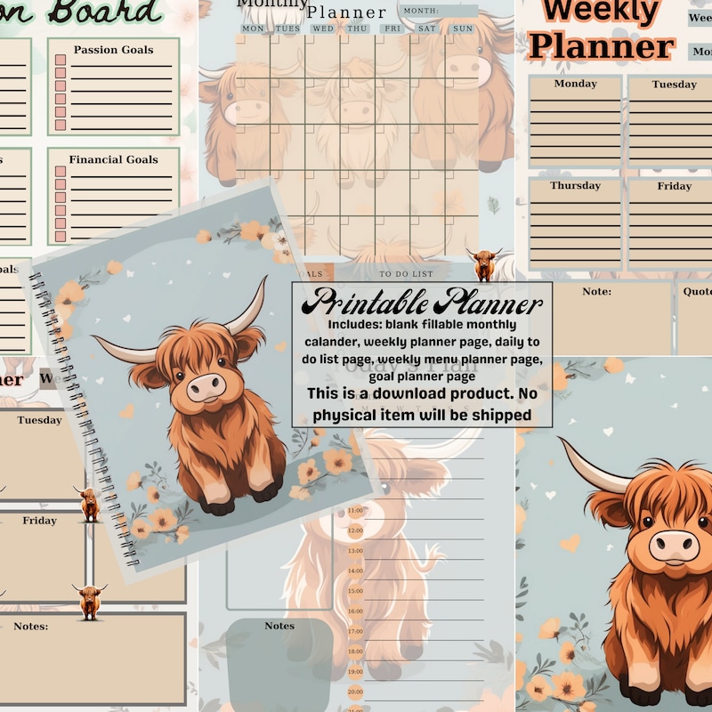 Western Cow Planner - Etsy