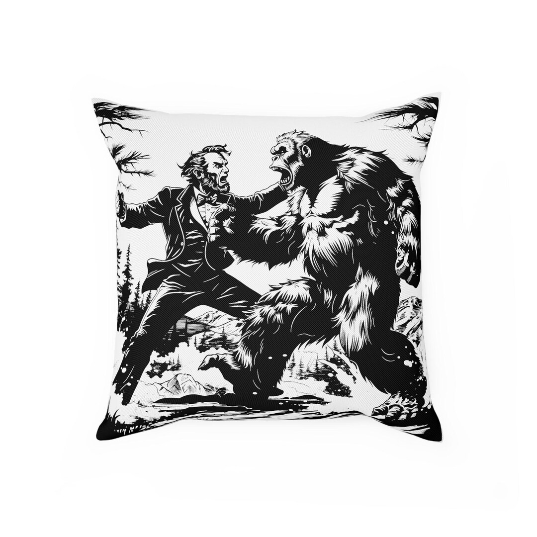 Abraham Lincoln Fighting Bigfoot Pillow - Etsy