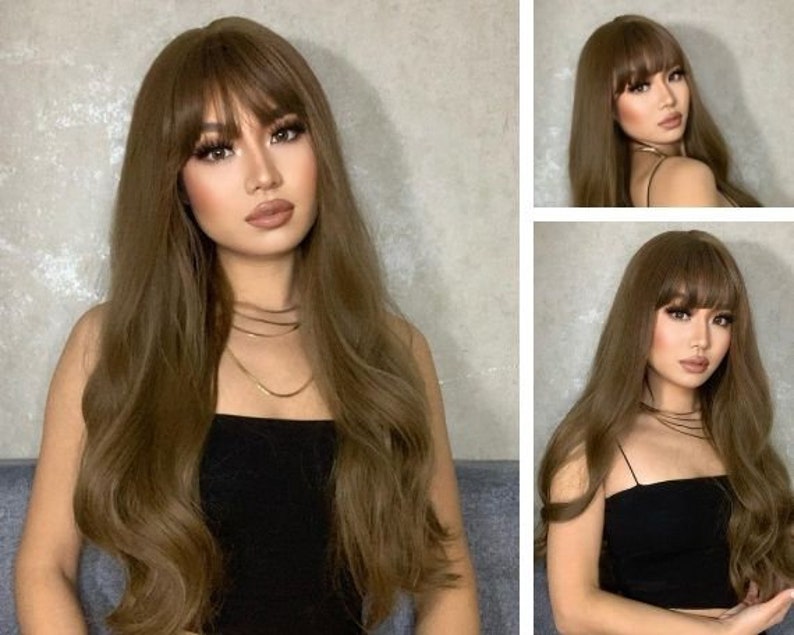 Brown 26 Inch Long Curly Wigs for Women, Gorgeous Fluffy Wigs Hair With ...