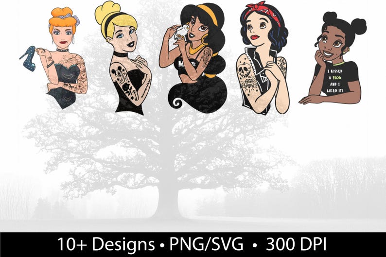 10+ Punk Princesses Bundle, PNG and SVG File Digital Download, Movie ...