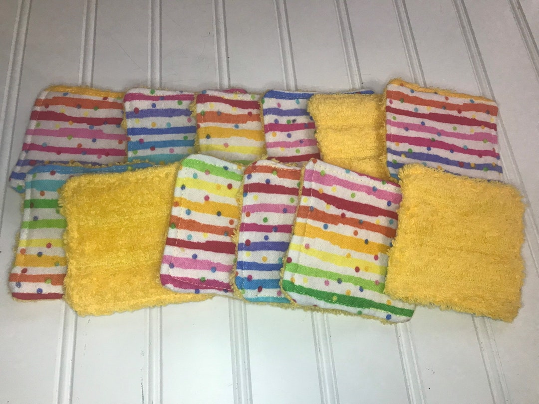 Set of 12 Reusable Face Scrubbies, Facial Squares, Make up Pads,lotion ...