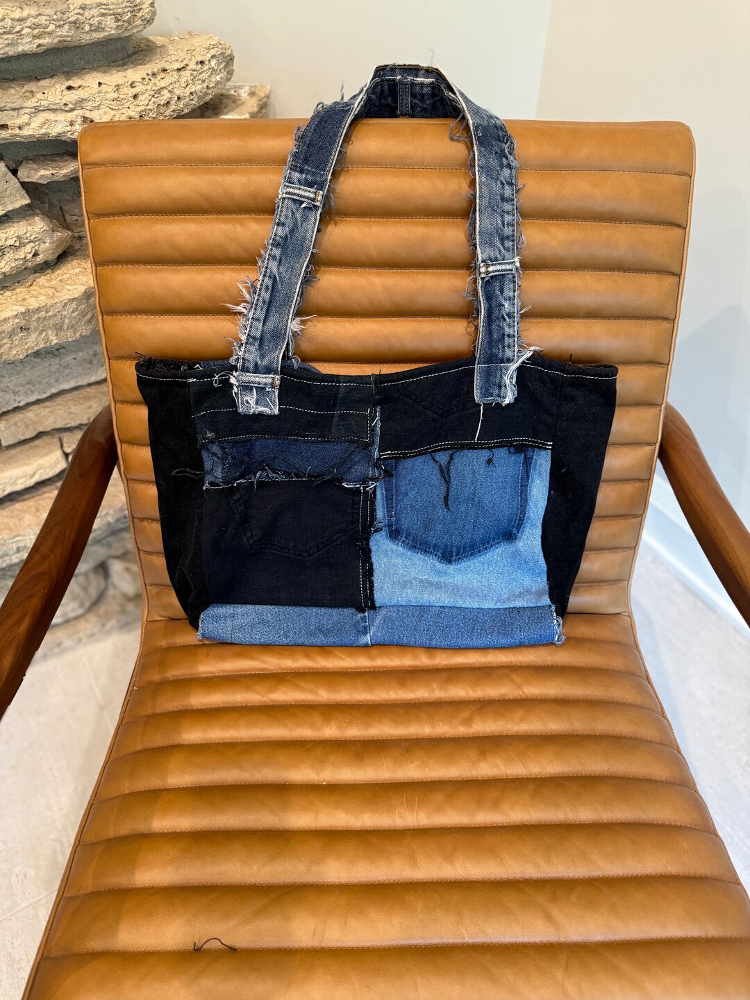 Denim Tote Bag - Etsy