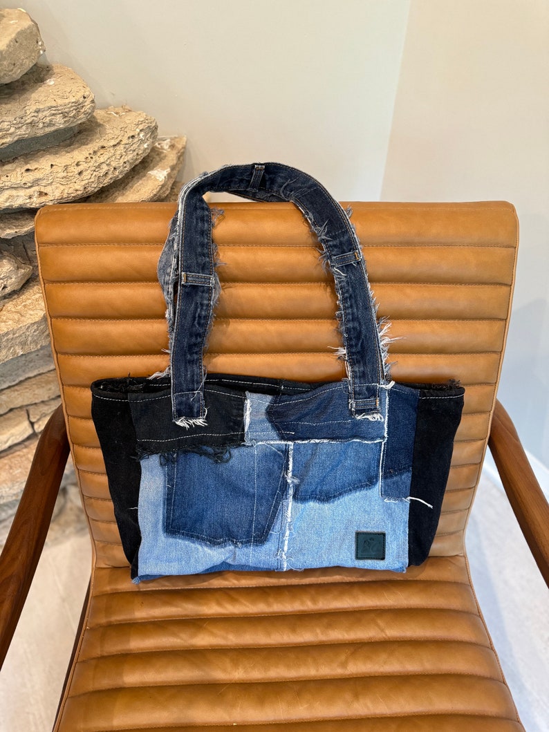 Denim Tote Bag - Etsy