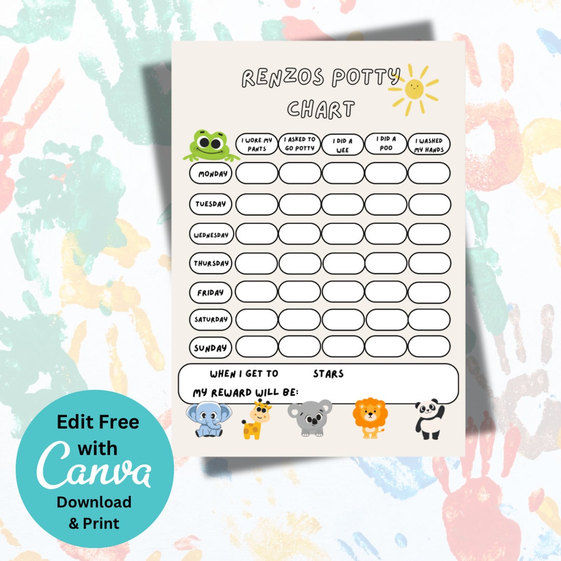 Digital Potty Training Chart - Etsy