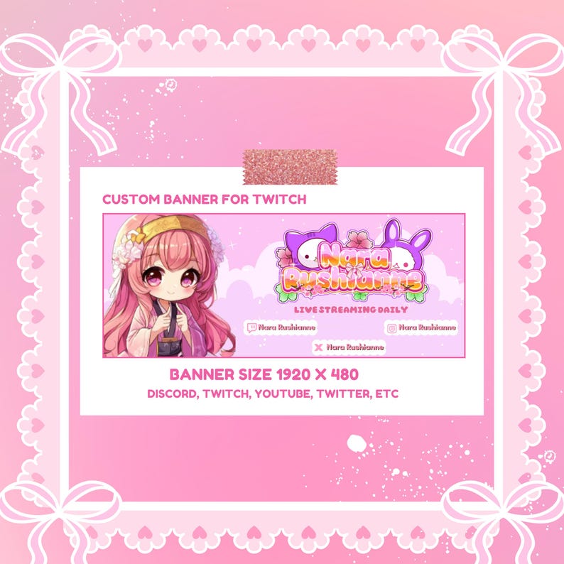 Custom Anime Twitch Banner: Chibi Style - Etsy