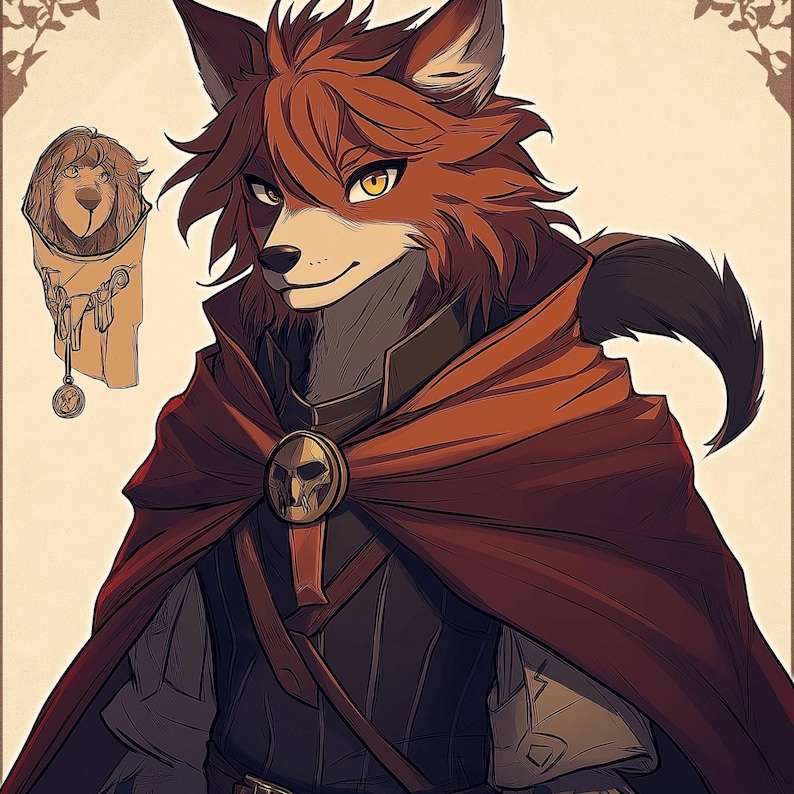 Custom DND Furry Character Art: Anime Style Commission - Etsy