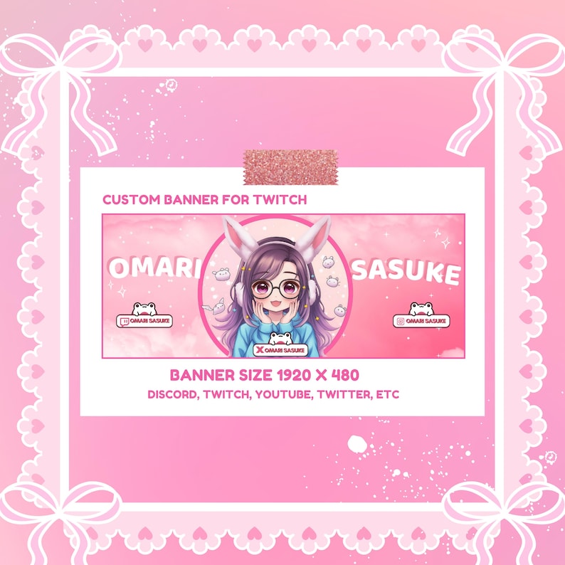 Custom Anime Twitch Banner: Chibi Style - Etsy