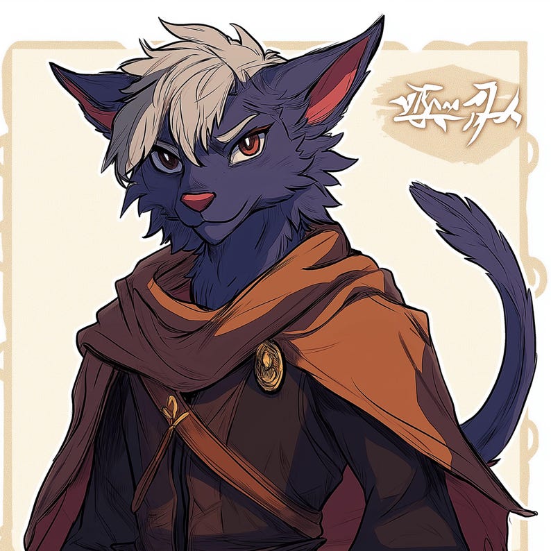 Custom DND Furry Character Art: Anime Style Commission - Etsy