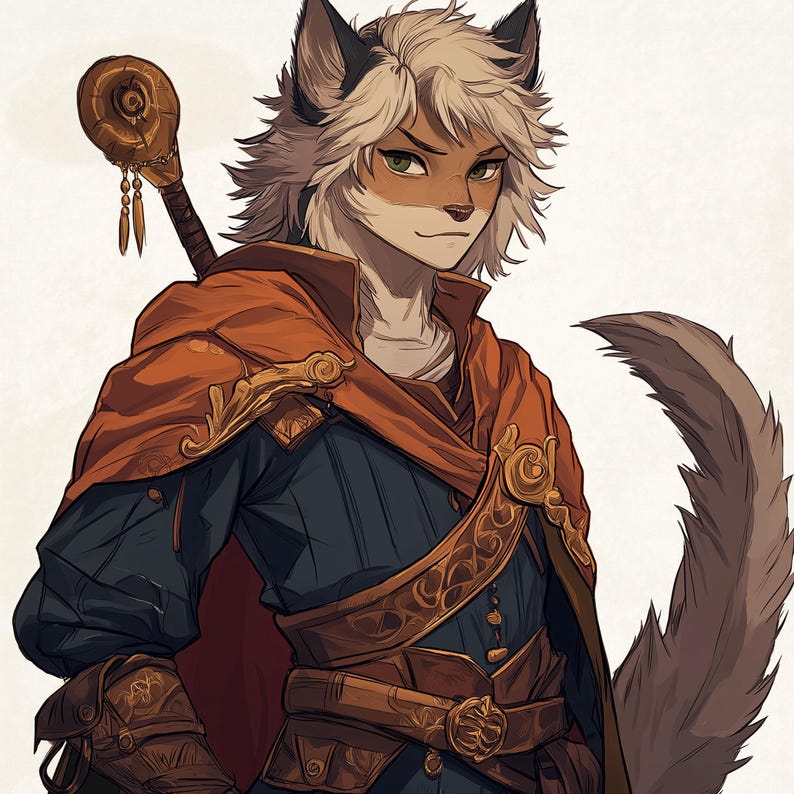 Custom DND Furry Character Art: Anime Style Commission - Etsy