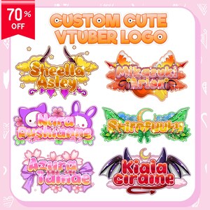 Custom Cute Vtuber Logo Text, Cute Logo, Chibi Logo, Kawaii Logo Text ...