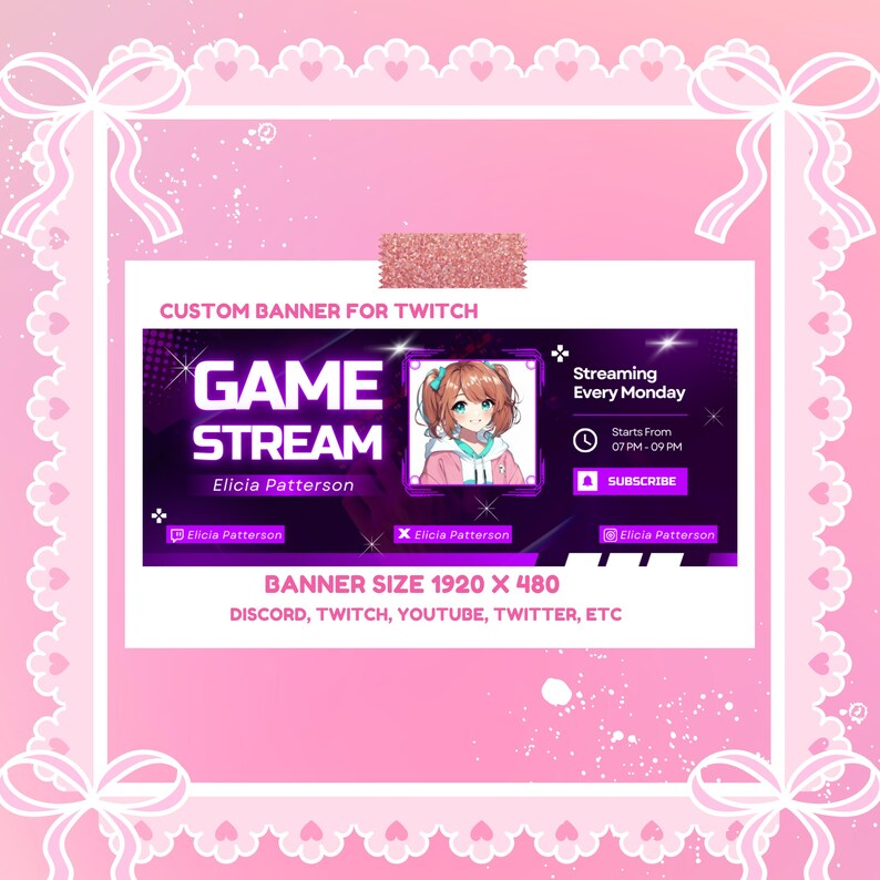 Custom Anime Twitch Banner: Chibi Style - Etsy