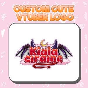 Custom Cute Vtuber Logo Text, Cute Logo, Chibi Logo, Kawaii Logo Text ...