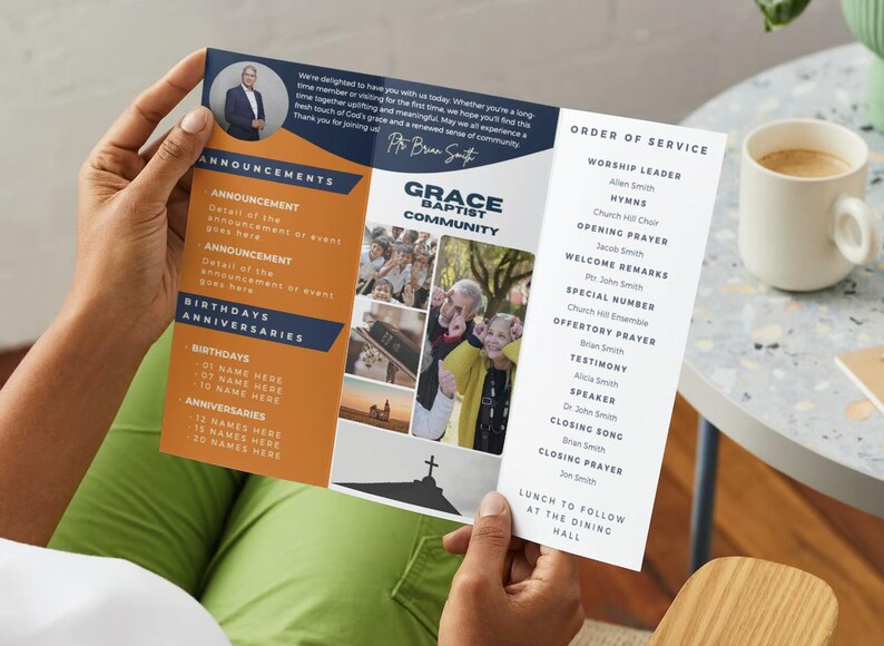 Church Weekly Service Program Template | Bulletin | Handout ...