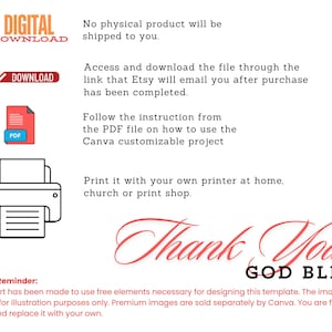 Trifold Church Sunday Worship Service Program | Canva Editable Template ...