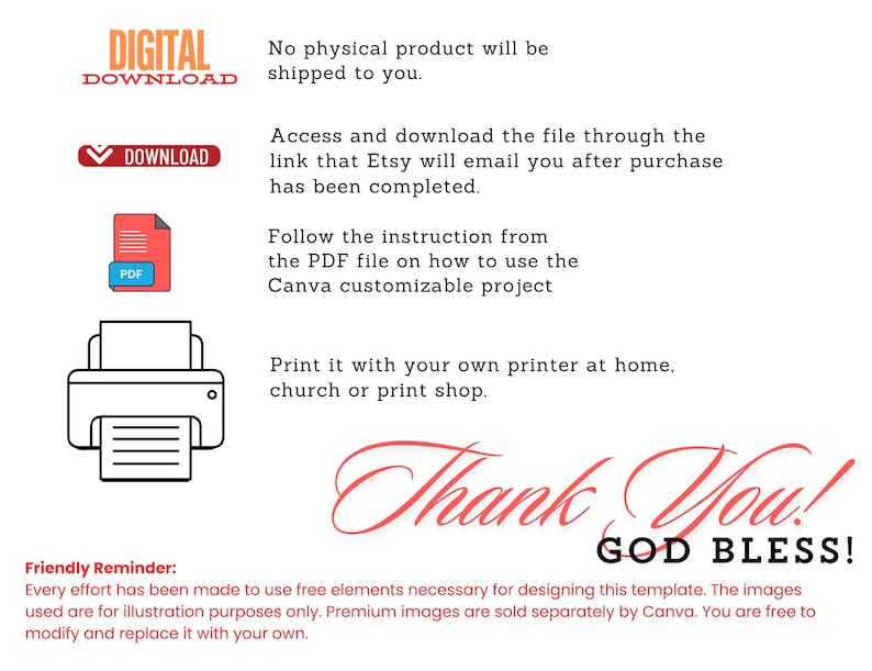 Trifold Church Sunday Worship Service Program | Canva Editable Template ...