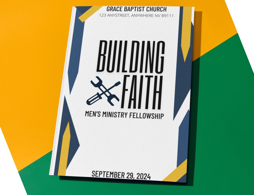 Church Men's Ministry Program Template: Building Faith, Editable Canva ...