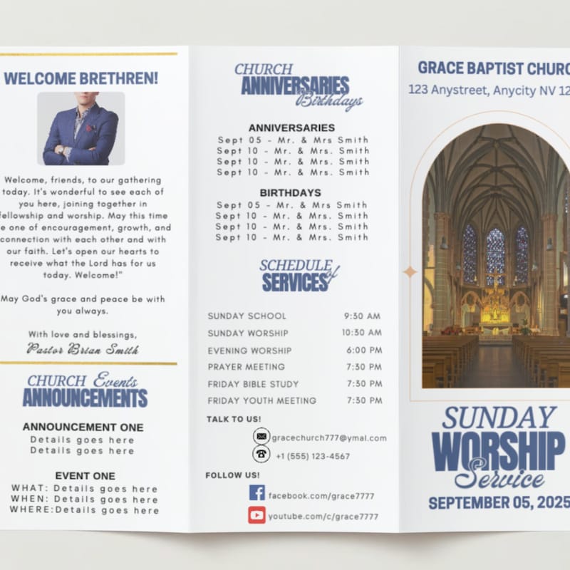 Church Anniversary Program Template - Etsy