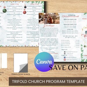 Trifold Church Christmas Service or Event Program | Canva Editable ...